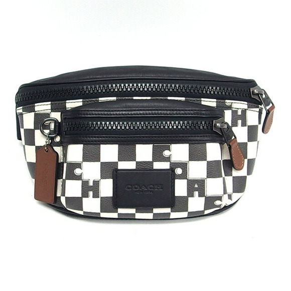 Coach | Bags | Coach Waist Bag Plaid Checkered Flag Black And White ...